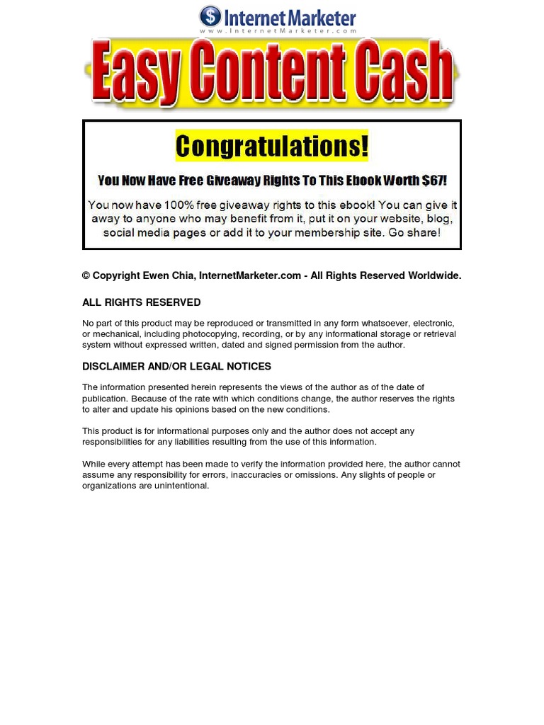 Easy Content Cash-Content Creation-Freelancing-Make Money From Home ...