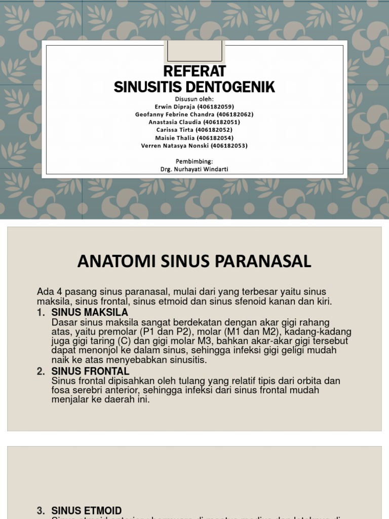 REFERAT Sinusitis Dentogen | PDF