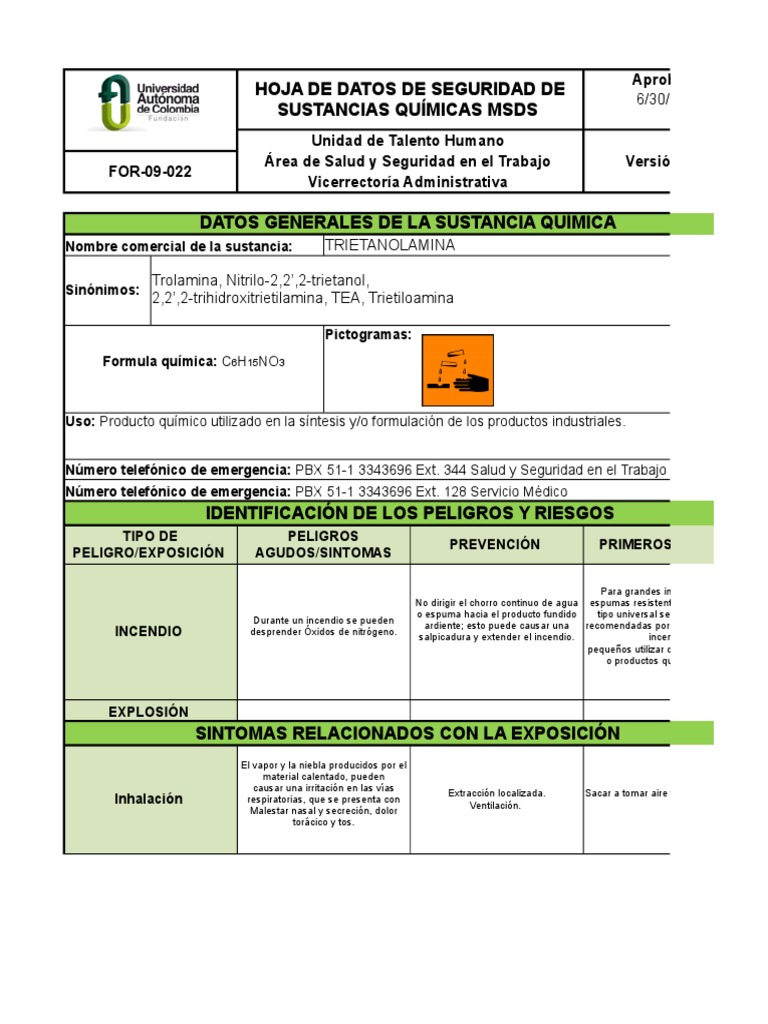 TRIETANOLAMINA | PDF | Aerosol | Agua