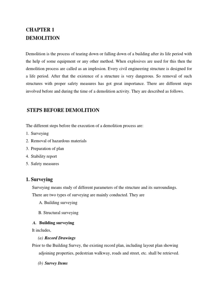 Demolotion of Building | PDF | Demolition | Electrical Substation