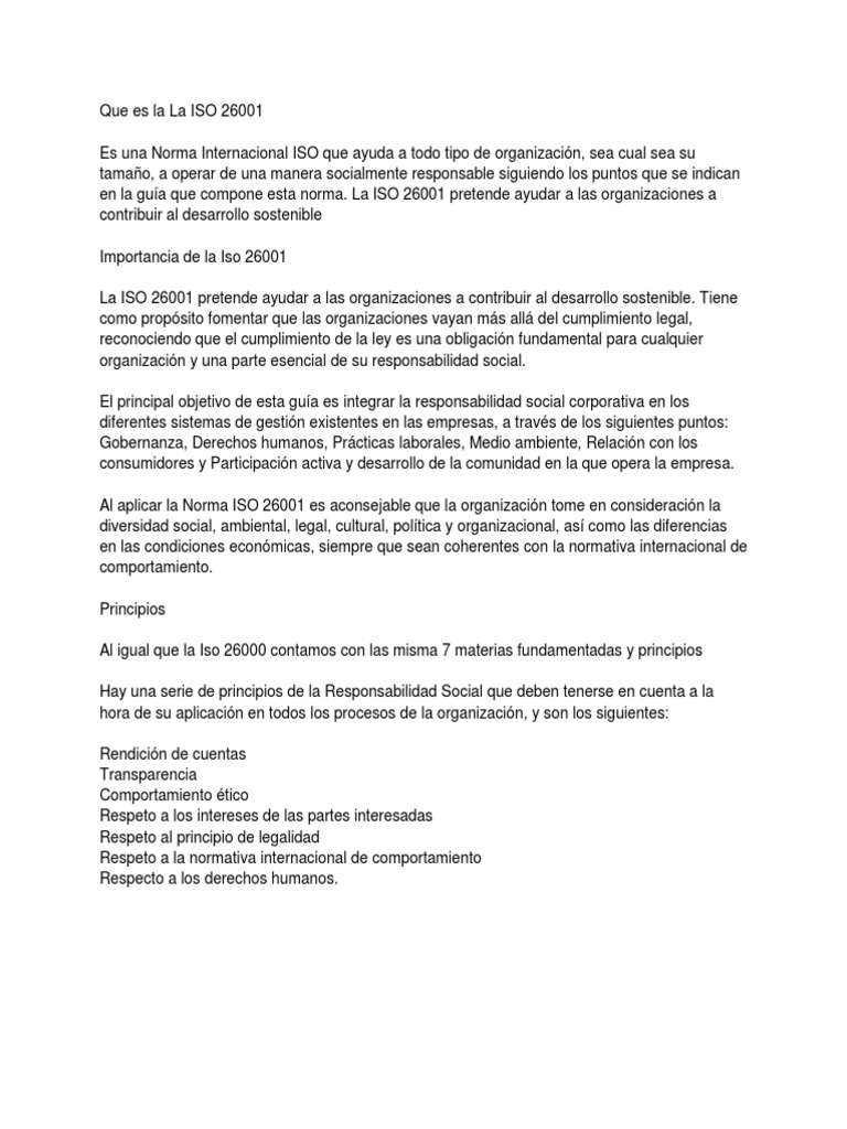 Que Es La La ISO 26001 | PDF | Crecimiento personal y profesional ...