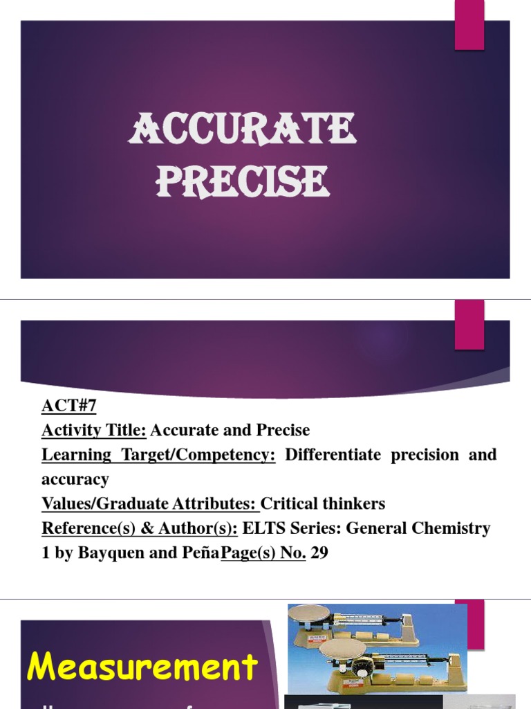 Accurate Precise | PDF | Significant Figures | Measurement
