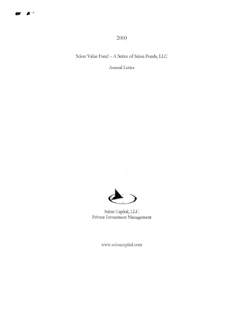 Scion Capital Letters PDF | PDF