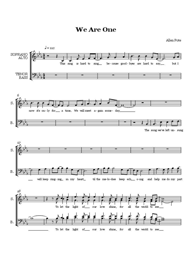 We Are One | PDF | Music Theory | Musical Techniques