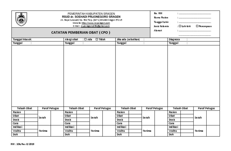 10b Catatan Pemberian Obat | PDF