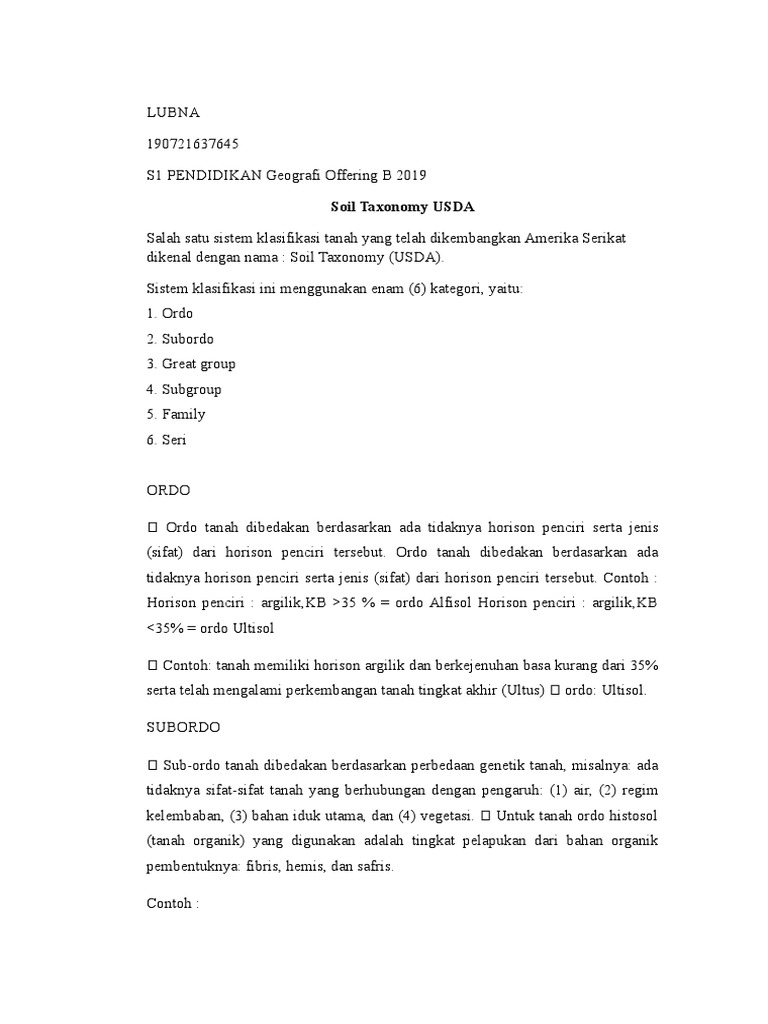 Soil Taxonomy USDA | PDF