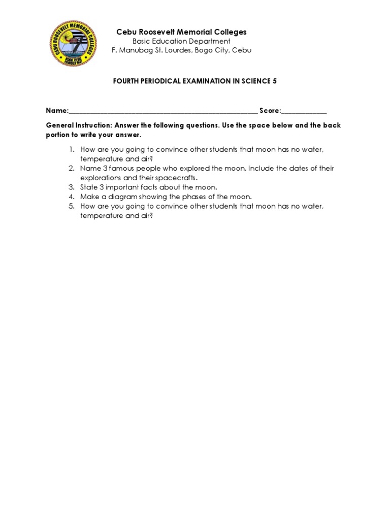 Grade 5 For Final Exam | PDF