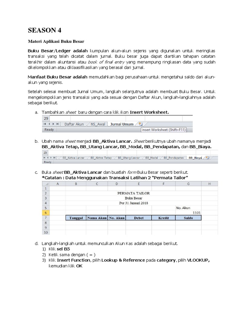 Modul Spreadsheet Buku Besar Sampai Laporan Perubahan Modal | PDF | Bisnis | Pengelolaan ...