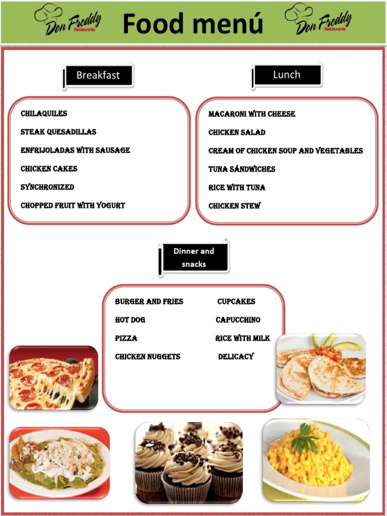 Menu | PDF | Lunch | Food And Drink Preparation