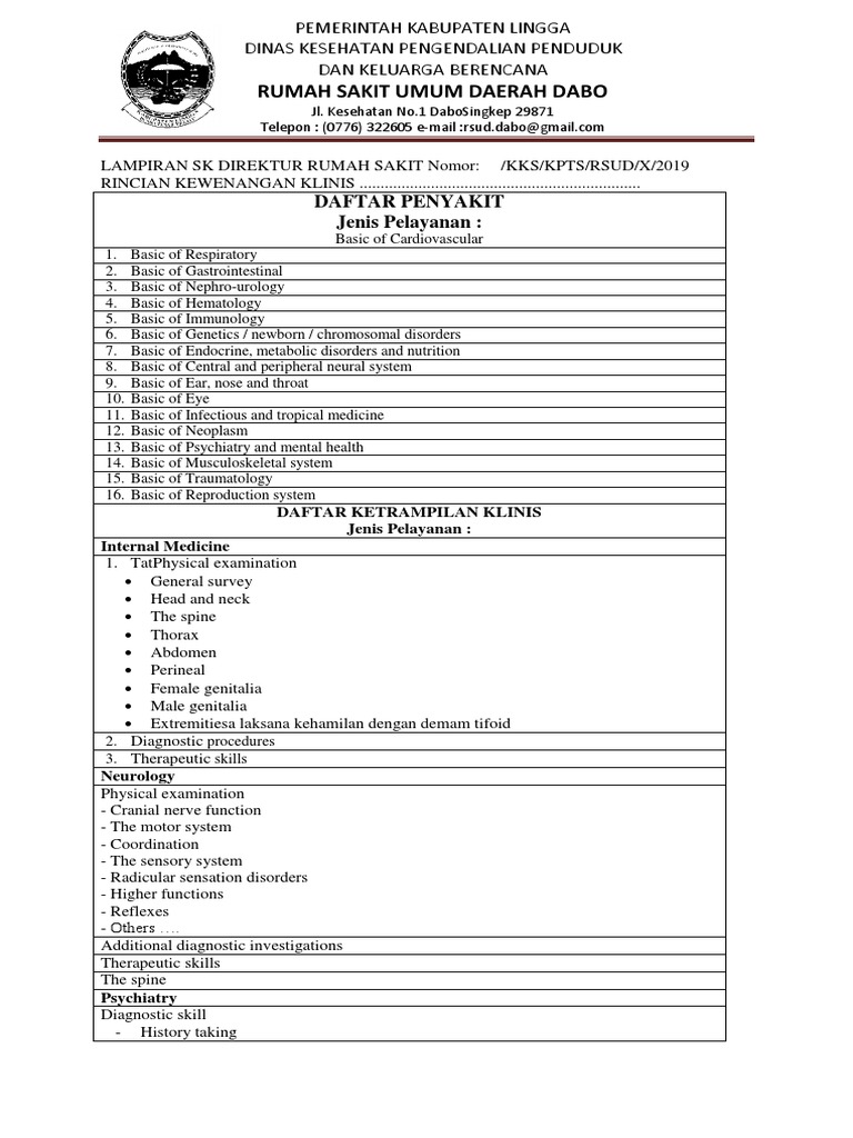 Form SPK Dan RKK Dokter Umum-1 | PDF | Physical Examination ...
