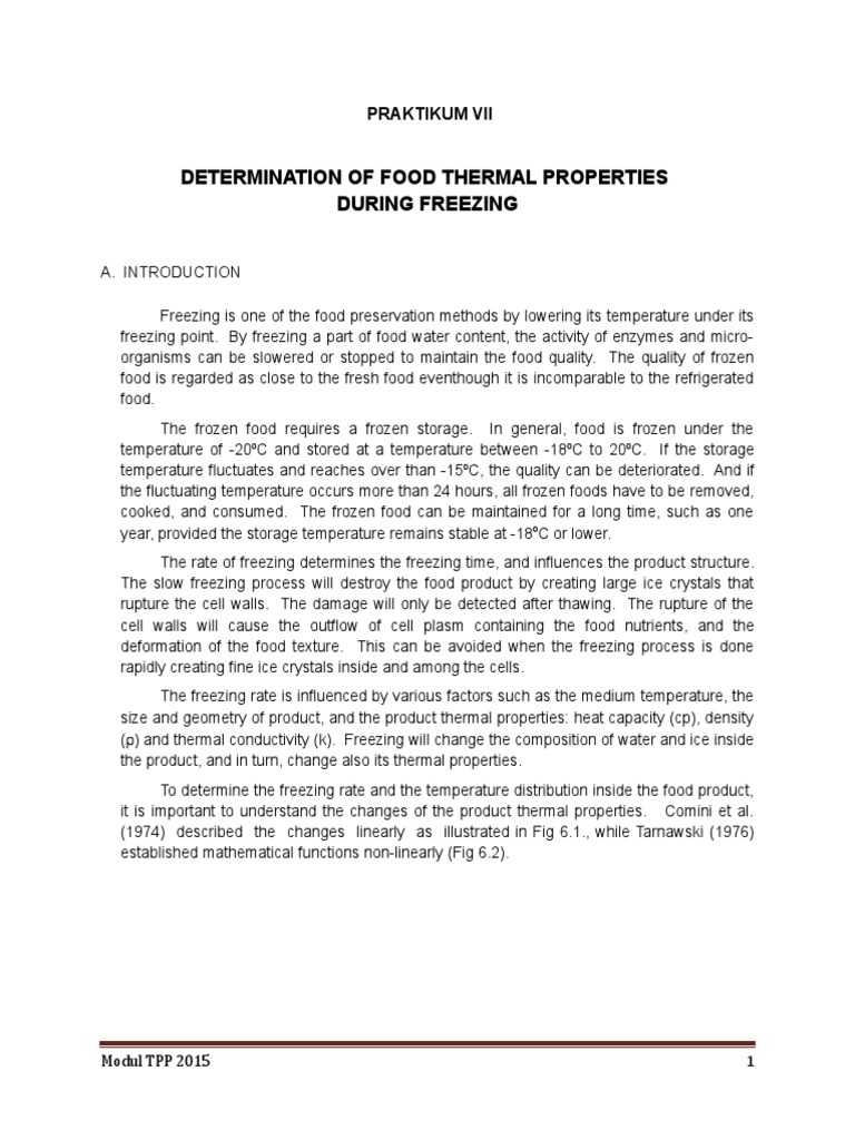 Determination of Food Thermal Properties | PDF | Applied And ...