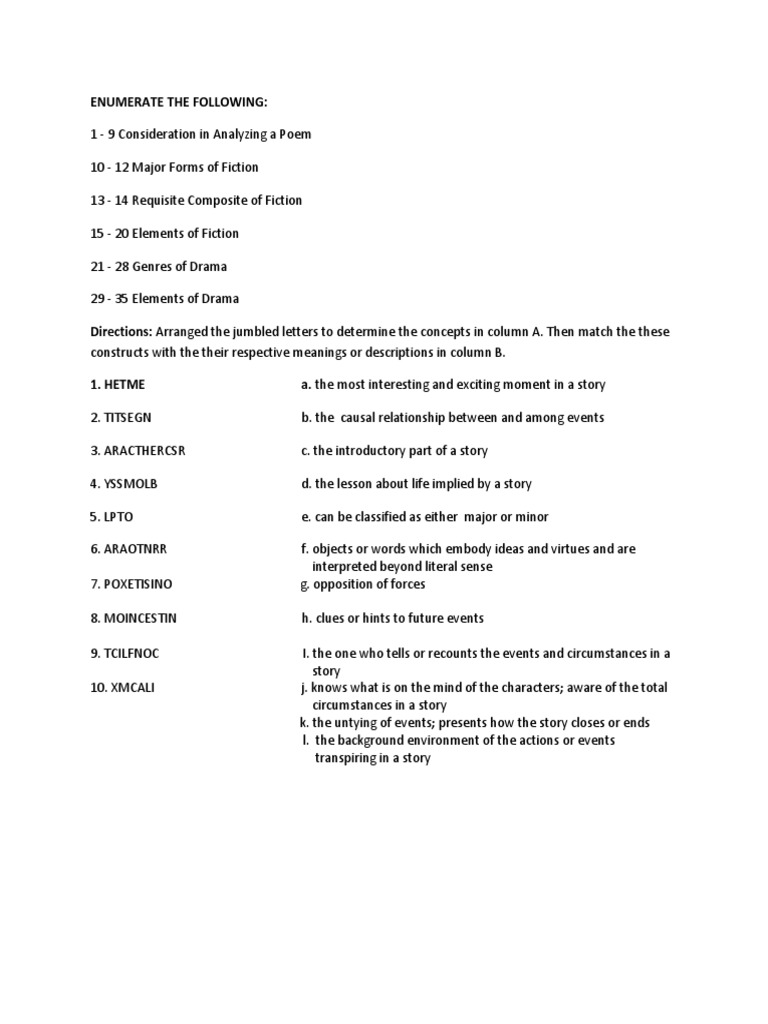 Enumerate The Following | PDF
