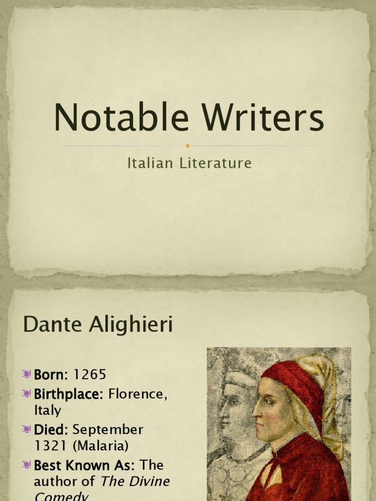 Notable Writers: Italian Literature | PDF