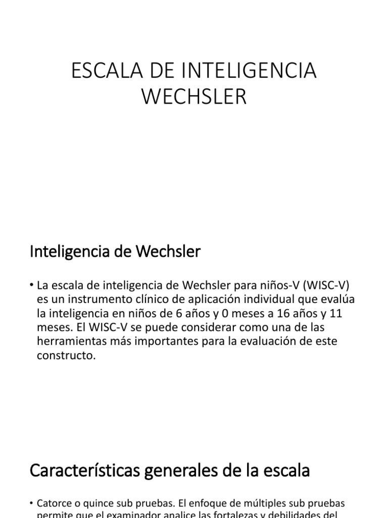 Escala de Inteligencia Wechsler | PDF | Inteligencia | Neurociencia