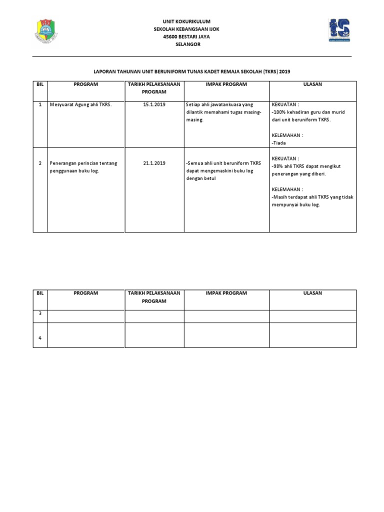 Contoh Brosur Unit Kokurikulum Sk