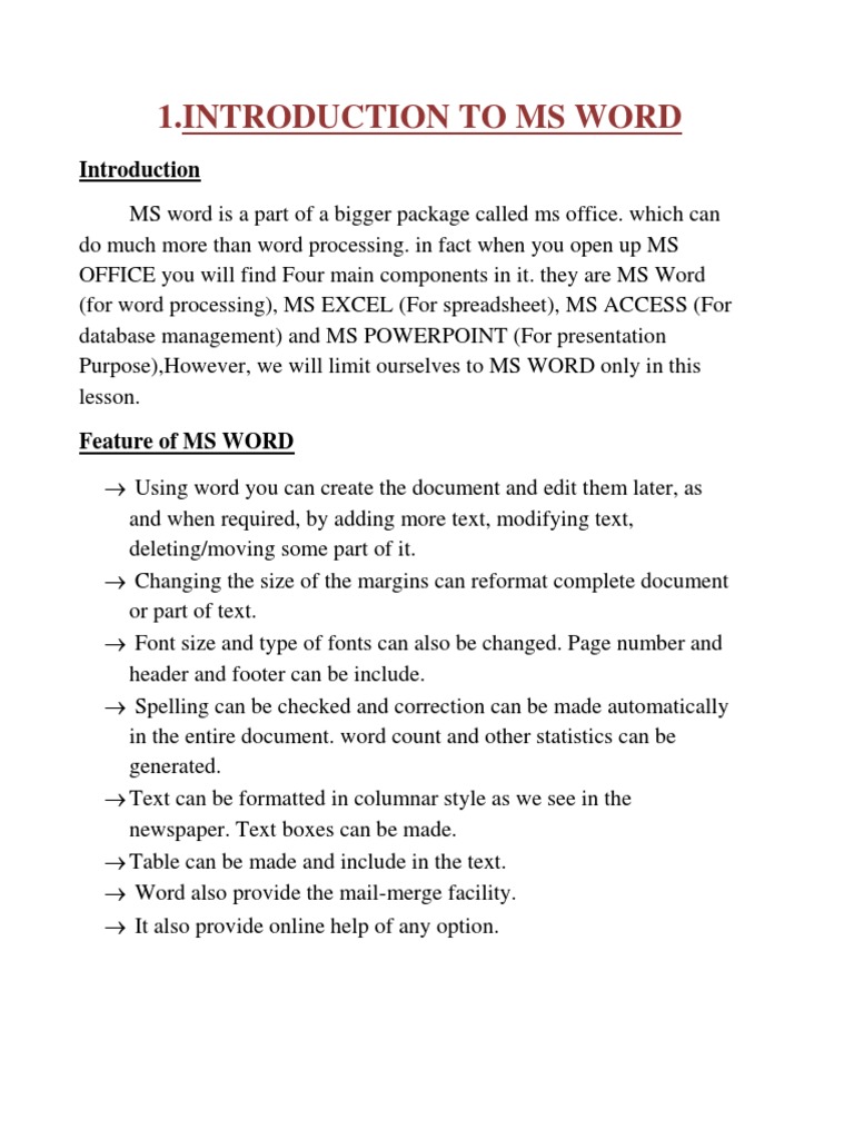 Ms Word Explained by Dr. Vatan Sehrawat | PDF | Microsoft Word | Menu ...