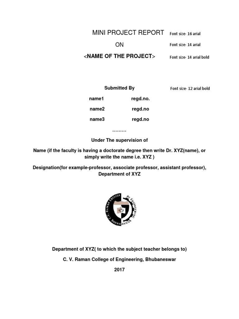 Mini-Project Report Format For 1st Year (2) - 1 | PDF | Behavior ...