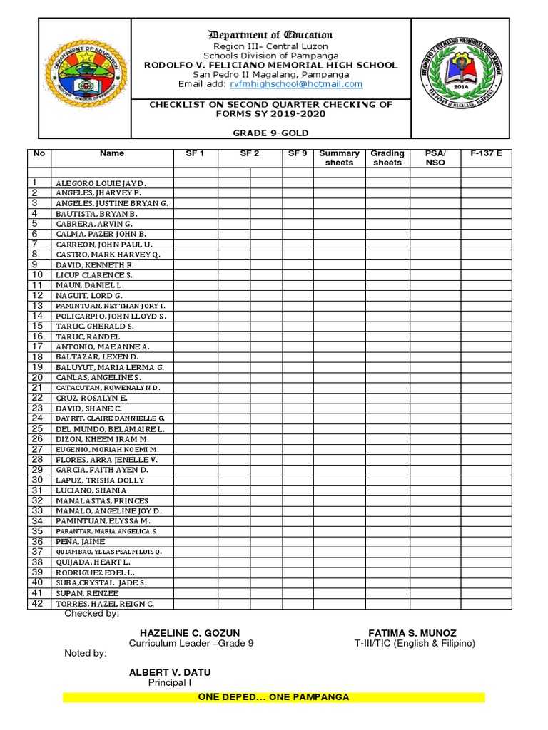 Checklist On Checking of Forms | PDF