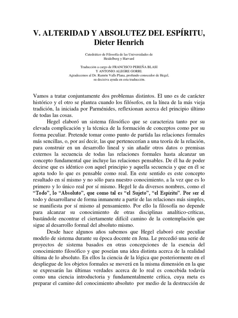 Hegel: Monismo y Absoluto en Filosofía | PDF | Georg Wilhelm Friedrich ...
