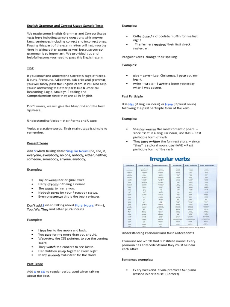CSC Reviewer | PDF | English Grammar | Verb