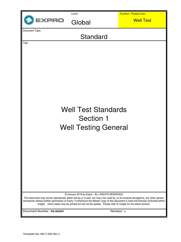 Well Test Standards WTS 1 | PDF | Foam | Risk