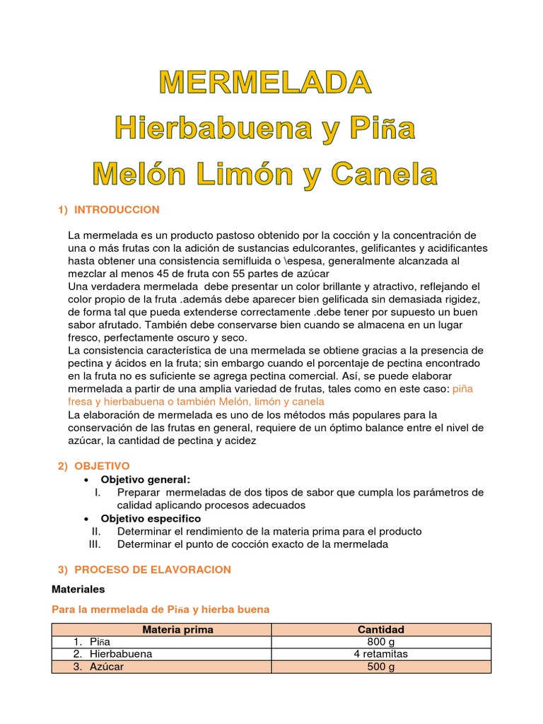 Mermelada | PDF | Alimentos | Comida y bebida