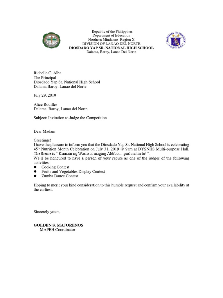 Letter For Judges | PDF