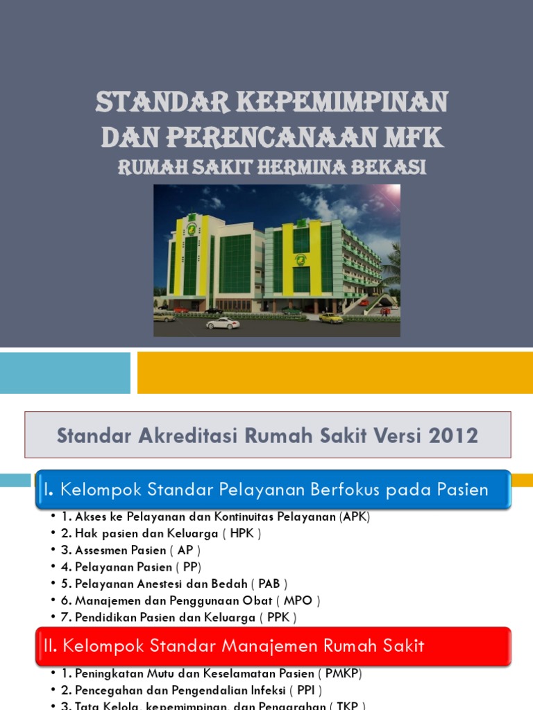 Standar Kepemimpinan Dan Perencanaan MFK | PDF