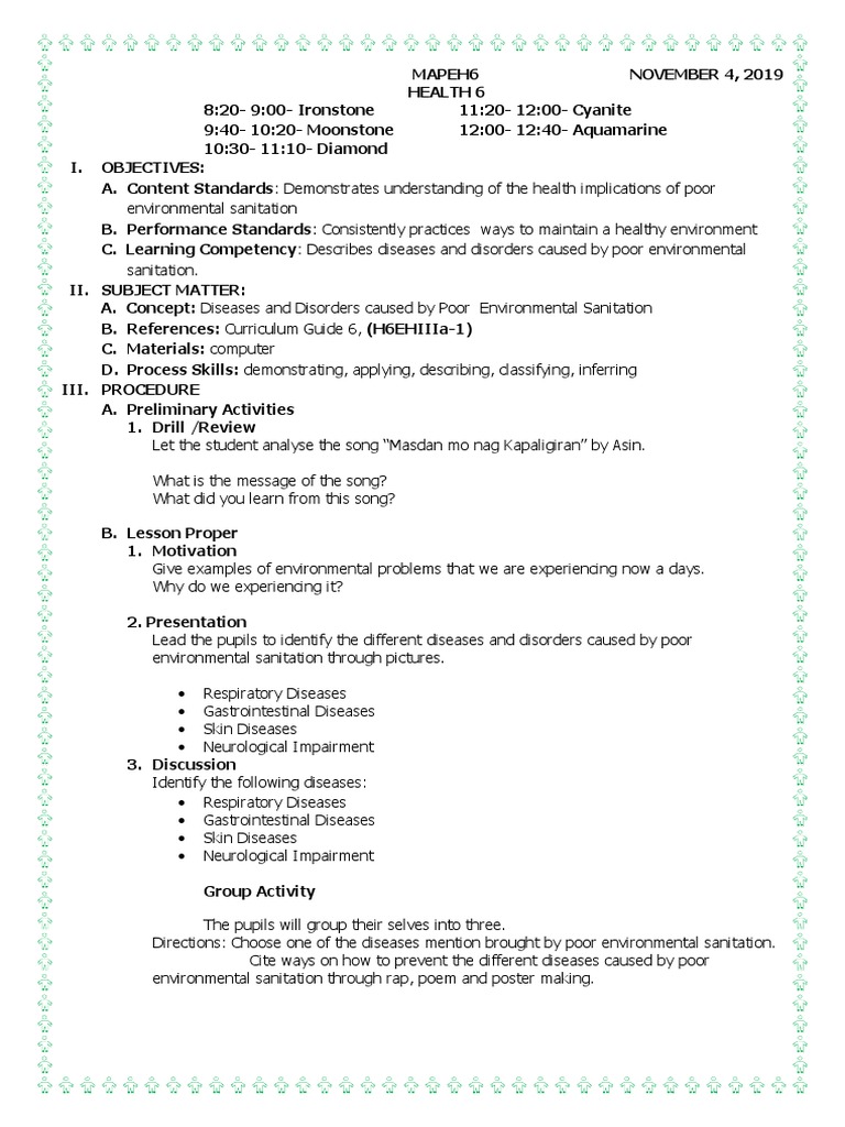 3rd Quarter Lesson 1 Health | PDF | Gastrointestinal Tract | Sanitation