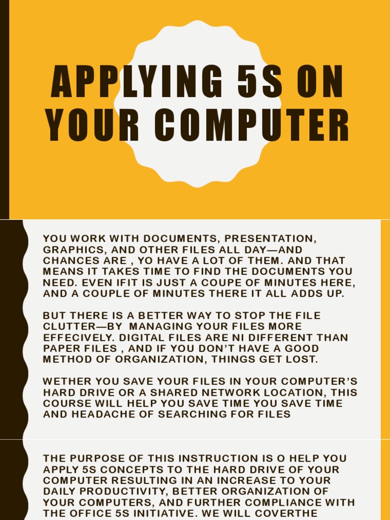 Organizing Your Computer with 5S | PDF | Computer File | Information ...