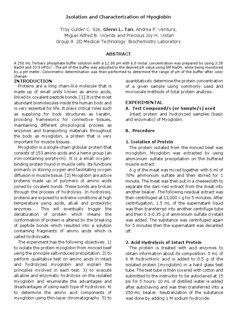 Isolation and Characterization of Proteins | PDF | Hydrolysis | Proteins