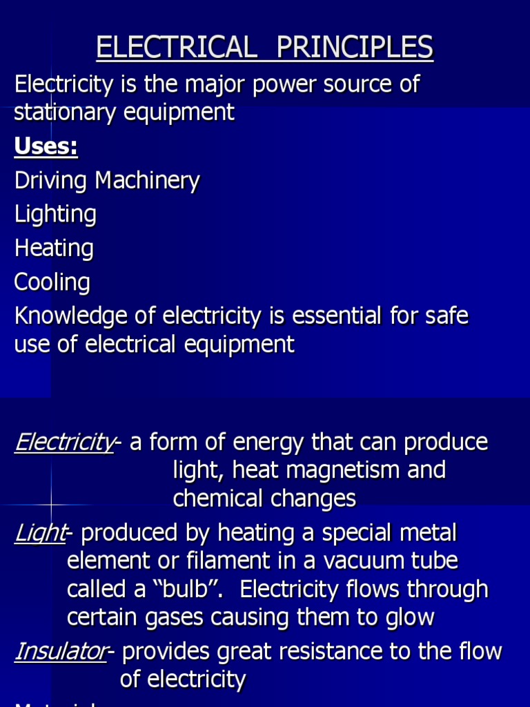 Electrical Principles Unit | PDF | Electricity | Electrical Wiring