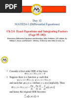 L5 Examples - Non-Exact Differential Equations | PDF | Equations ...