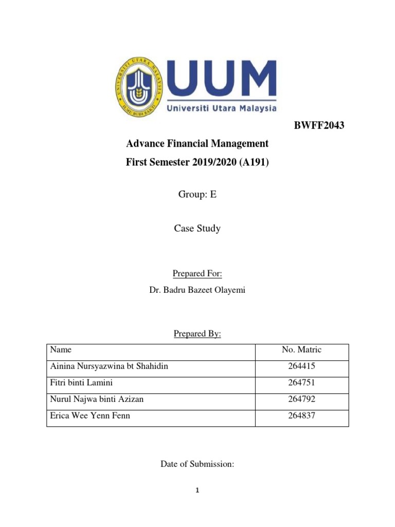 AFM Case Study | PDF | Book Value | Stock Market