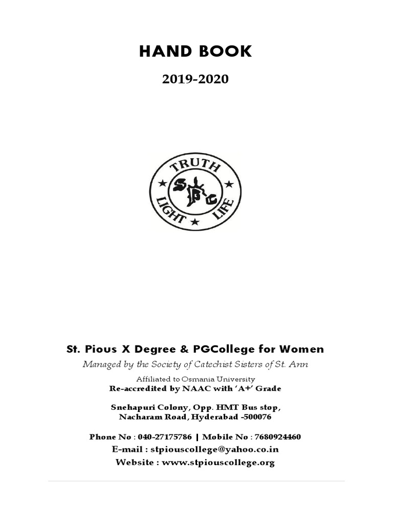 Hand Book 2019-20 | PDF | Libraries | Value (Ethics)