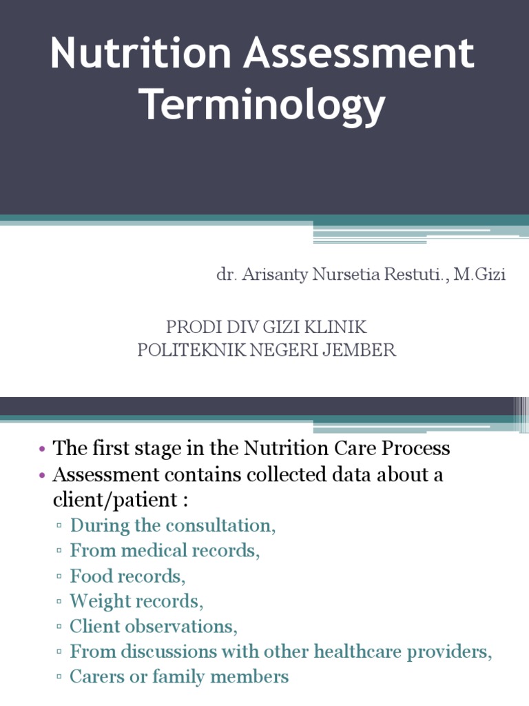 Nutrition Assesment Terminology | PDF
