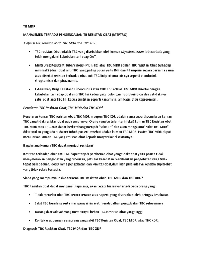 TB MDR | PDF | Pengembangan Diri | Kesehatan Holistik