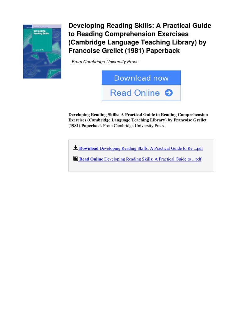 Developing Reading Skills A Practical Guide To Reading Comprehension ...