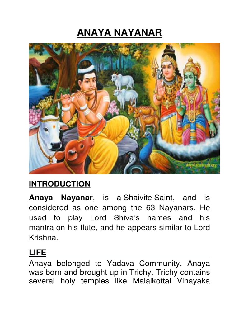 The 63 Nayanars - R.harishankar | PDF | Bhakti Movement | Religion And ...
