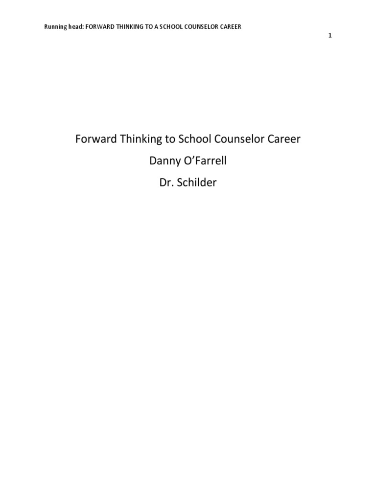 Career Reflection Paper | PDF | School Counselor | Classical Conditioning