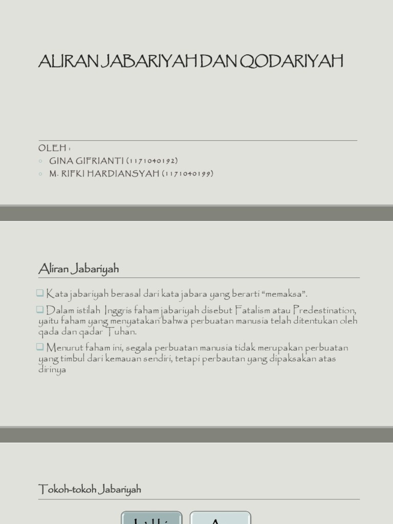 Aliran Jabariyah Dan Qodariyah | PDF