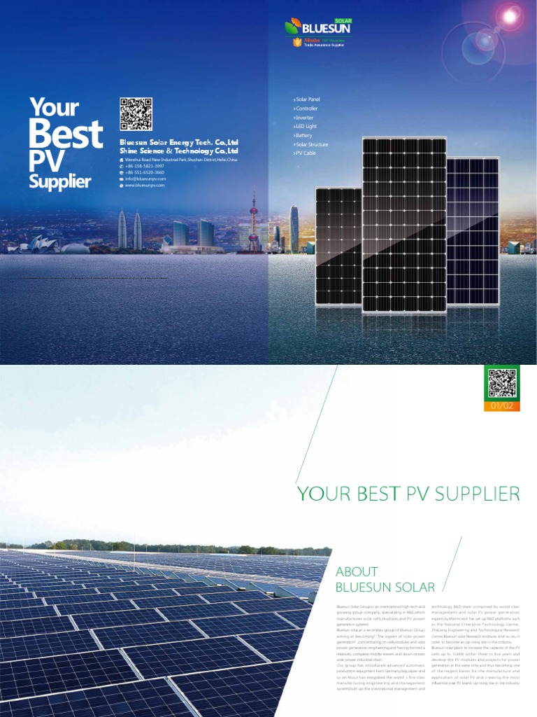 Bluesun Solar Product Catalogue | PDF | Photovoltaics | Solar Panel