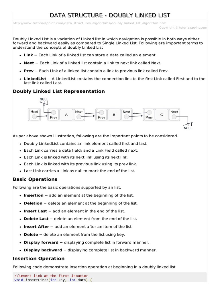 Doubly Linked List Algorithm | PDF | Algorithms And Data Structures ... Doubly Linked List Algorithm | PDF | Algorithms And Data Structures ...