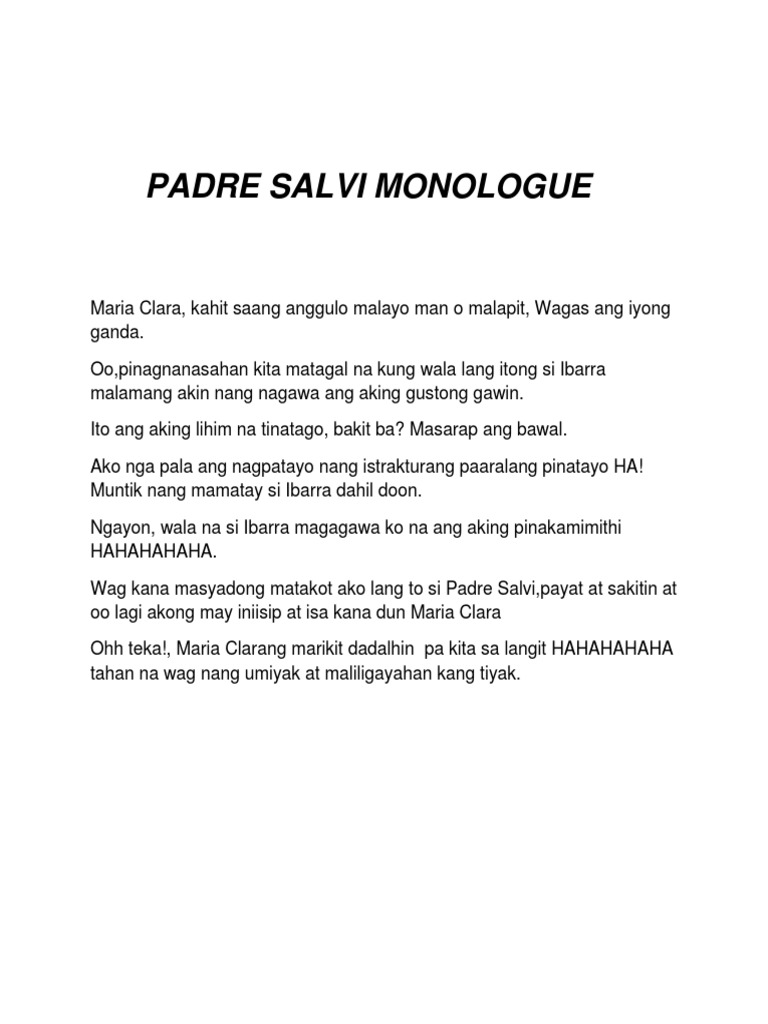 Padre Salvi Monologue | PDF