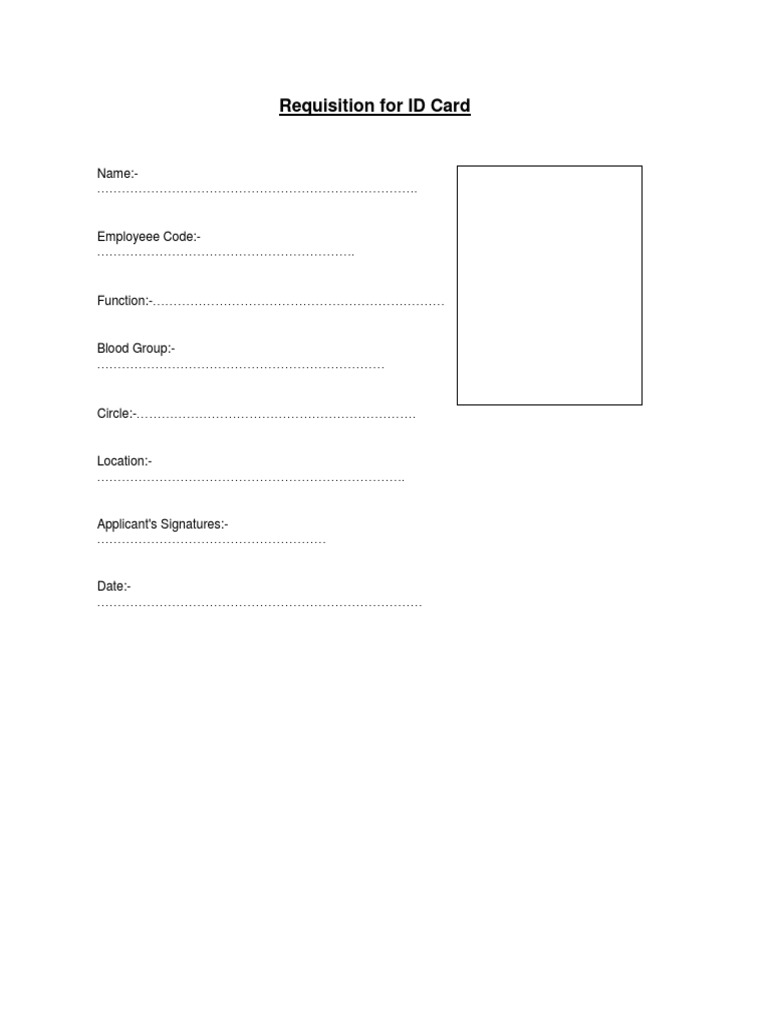 ID Card Requisition Form | PDF | Games & Activities | Computers