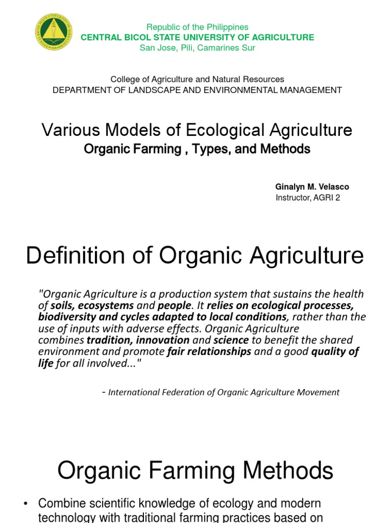 Ecological Agriculture Models Explained | PDF | Organic Farming ...