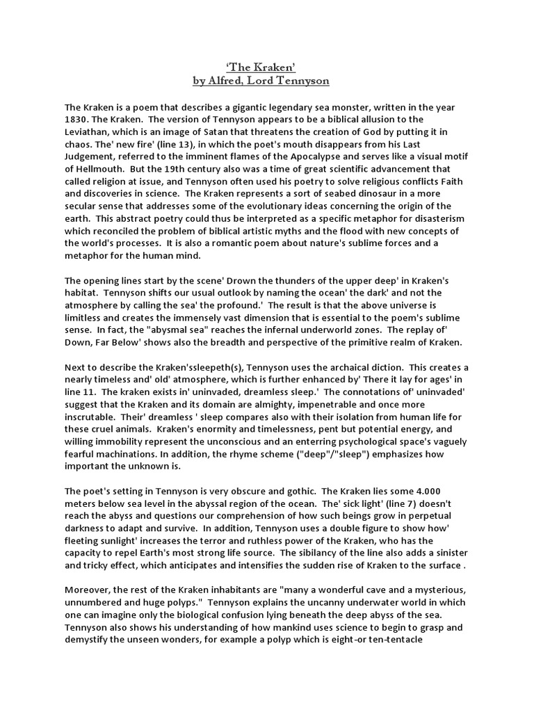 The Kraken | PDF | Poetry | Sea