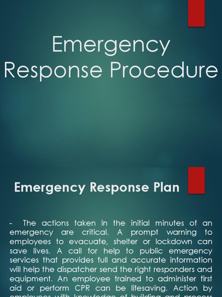 Emergency Response Procedures | PDF | Emergency | Emergency Evacuation