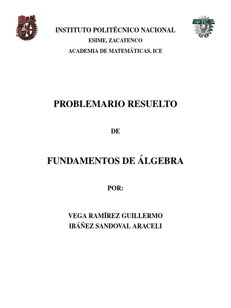 Problemario Fundamentos Algebra PDF | Descargar gratis PDF | Espacio vectorial | Geometría