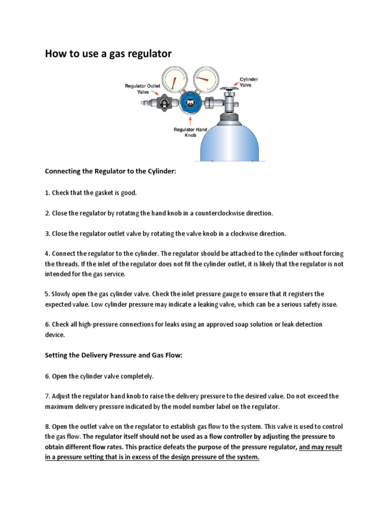 How To Use A Gas Regulator | PDF | Valve | Energy Technology
